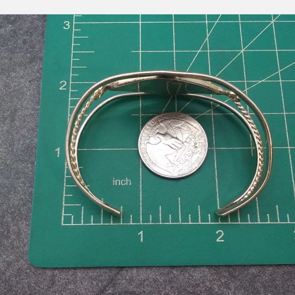 Alpaca Mexico Shell Inlay Cuff Bracelet. - Gem